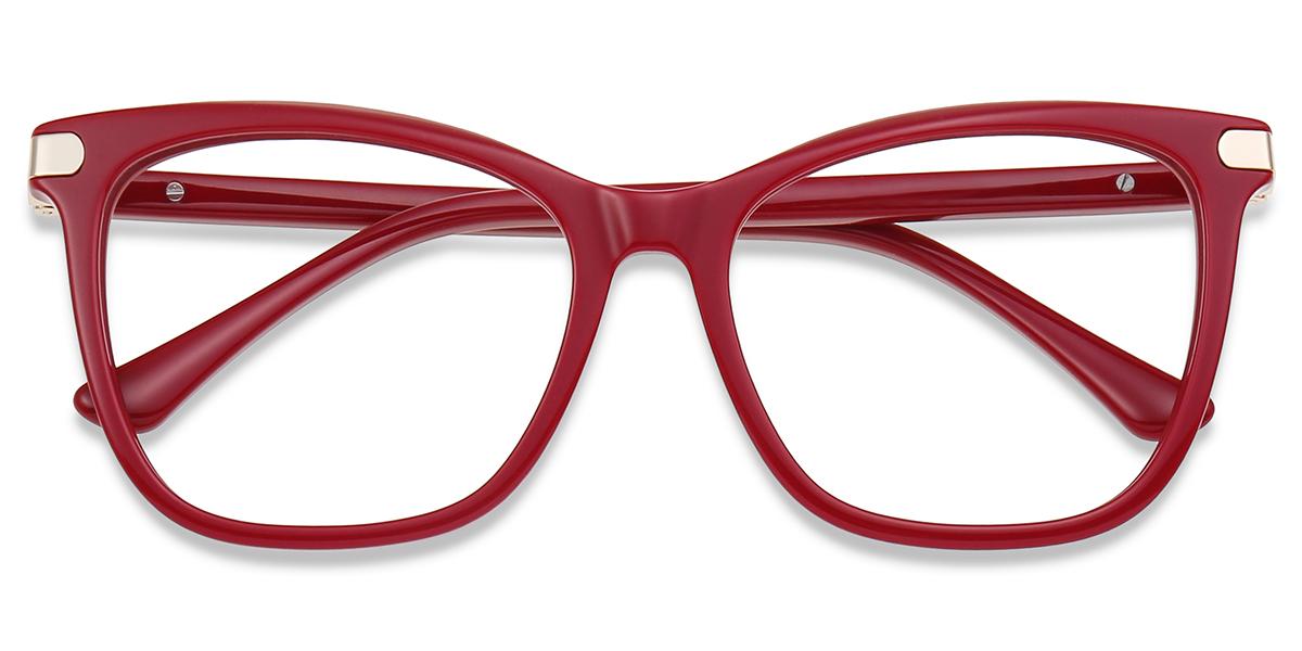 Women Glasses Large AC41567 | Burgundy Acetate Horn-rimmed Frame ...