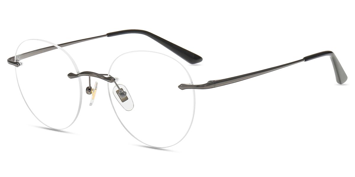 Lunettes de vue Femmes Judy136U | Gris acier Métal Moyen Rond lunettes ...