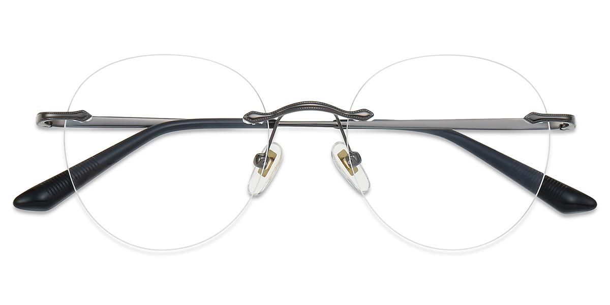 Lunettes de vue Femmes Judy136U | Gris acier Métal Moyen Rond lunettes ...