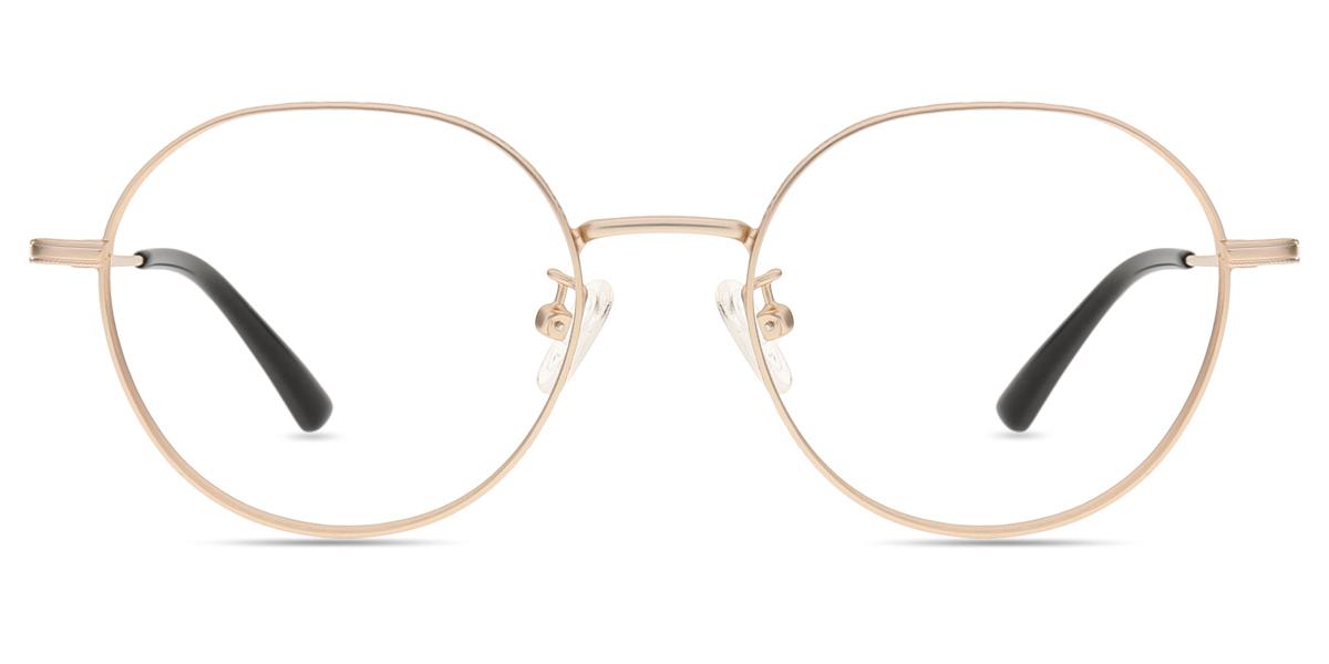 Lunettes de vue Femmes M84323 | Or Métal Moyen Rond lunettes | Firmoo FR