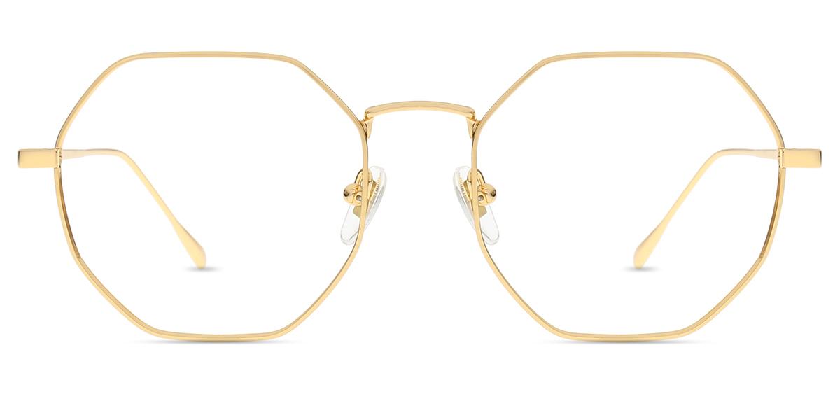 Gafas Graduadas Unisex Cathy23506 | Gafas Poligonales Doradas Con ...