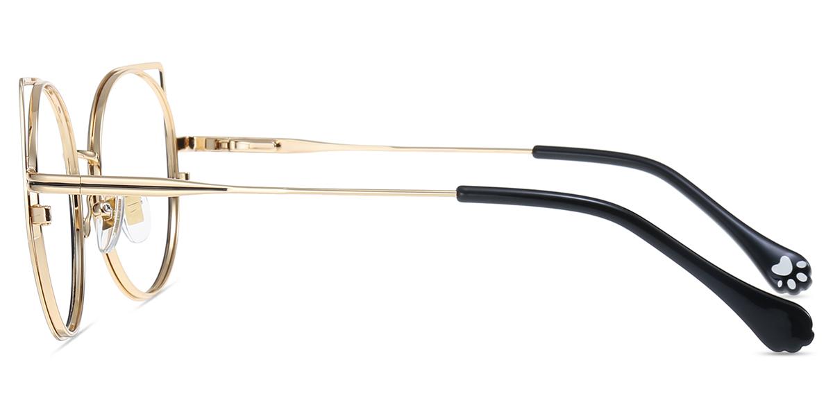 Lunettes de vue Femmes Fiona23516 | Rose,Or Métal Moyen Rond lunettes ...