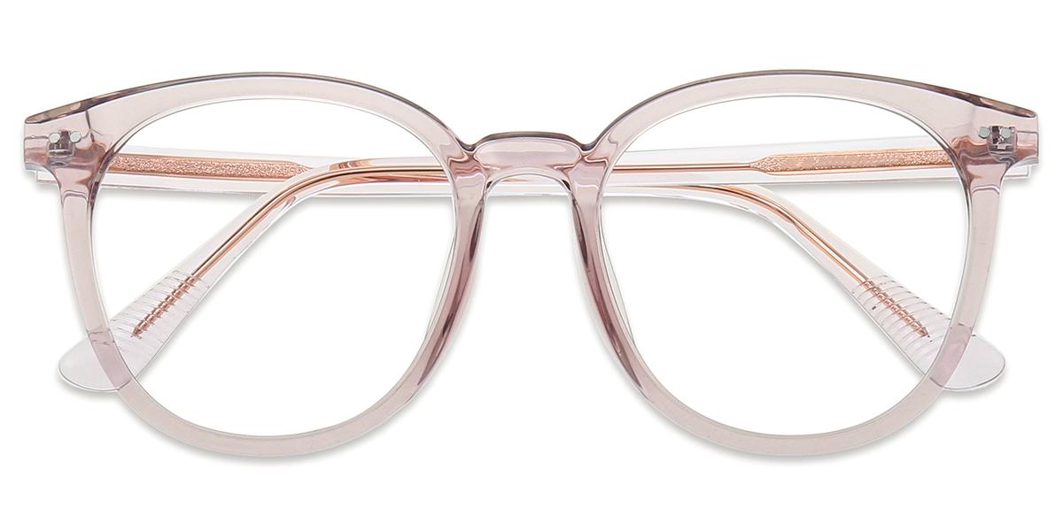Women Glasses Medium TR60649 | Pink Clear Tr Horn-rimmed Frame | Firmoo UK