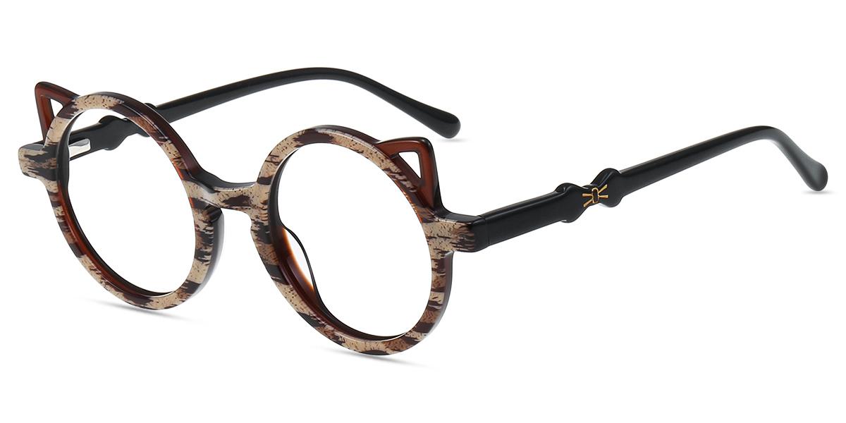 Lunettes de vue Femmes Sandy020 | Noir Acétate Moyen Rond lunettes ...