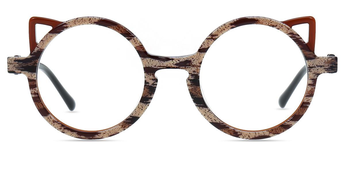 Lunettes de vue Femmes Sandy020 | Noir Acétate Moyen Rond lunettes ...