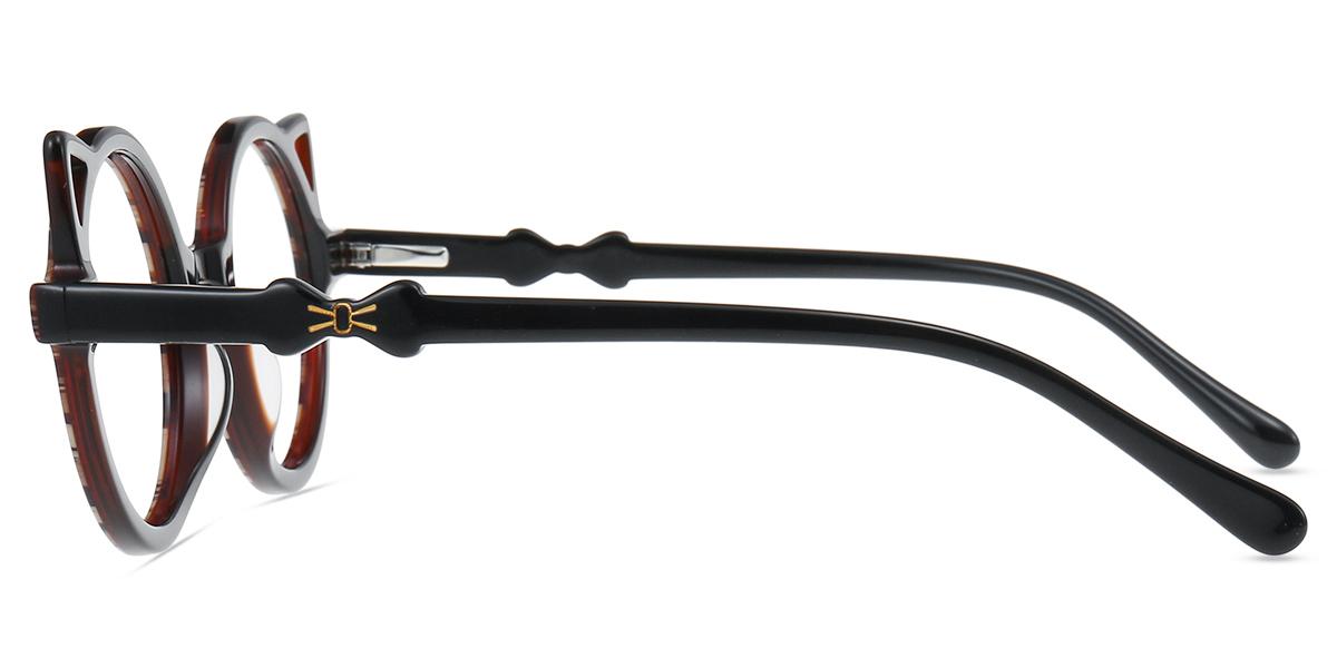 Lunettes de vue Femmes Sandy020 | Noir Acétate Moyen Rond lunettes ...