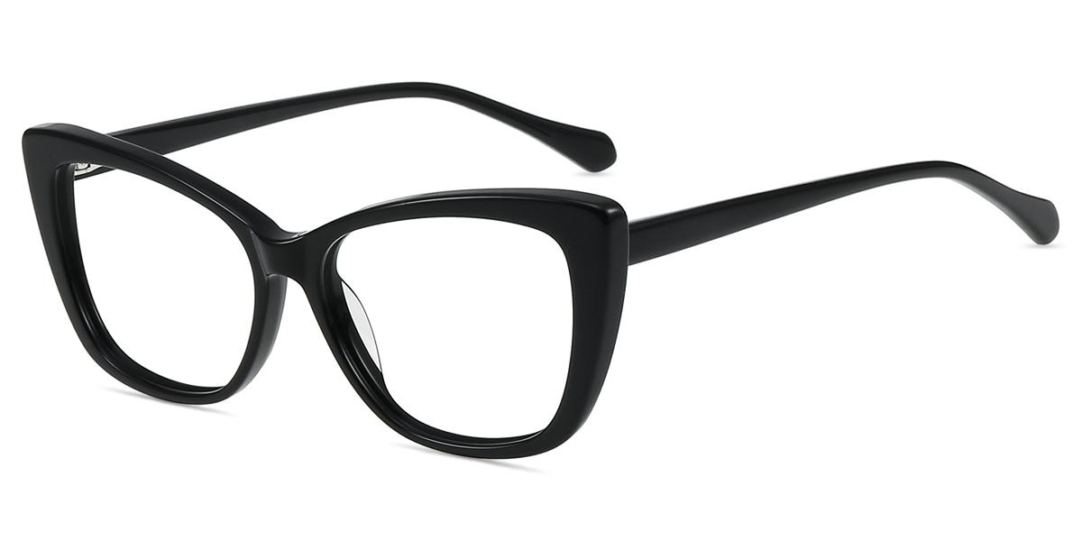 Women Glasses Small AC44854 | Black Acetate Cat Eye Frame | Firmoo UK