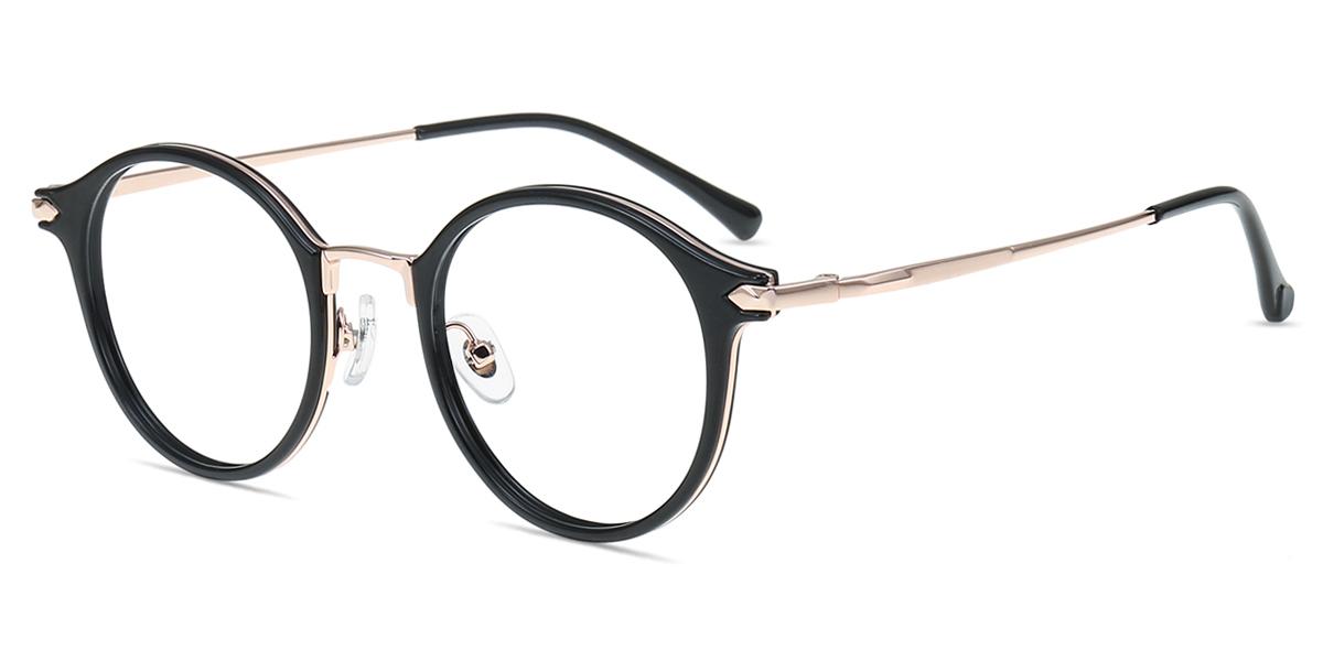 Unisex Full Frame Metal And Tr Eyeglasses