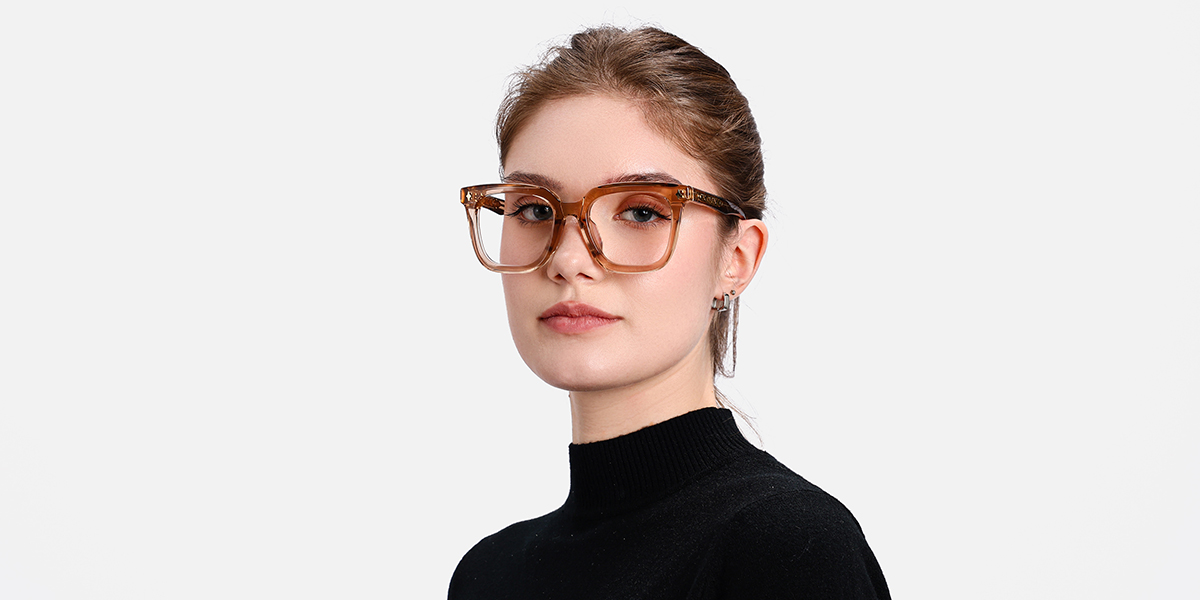 Unisex Glasses Medium Fiona 20212 | Black Acetate Square Frame | Firmoo UK