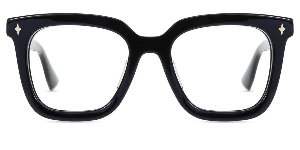 Unisex Glasses Medium Fiona 20212 | Black Acetate Square Frame | Firmoo UK